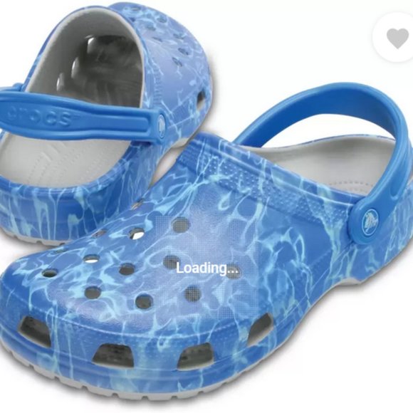 CROCS | Shoes | Crocs Unisex Blue Wavy Water Graphic Clogs | Poshmark